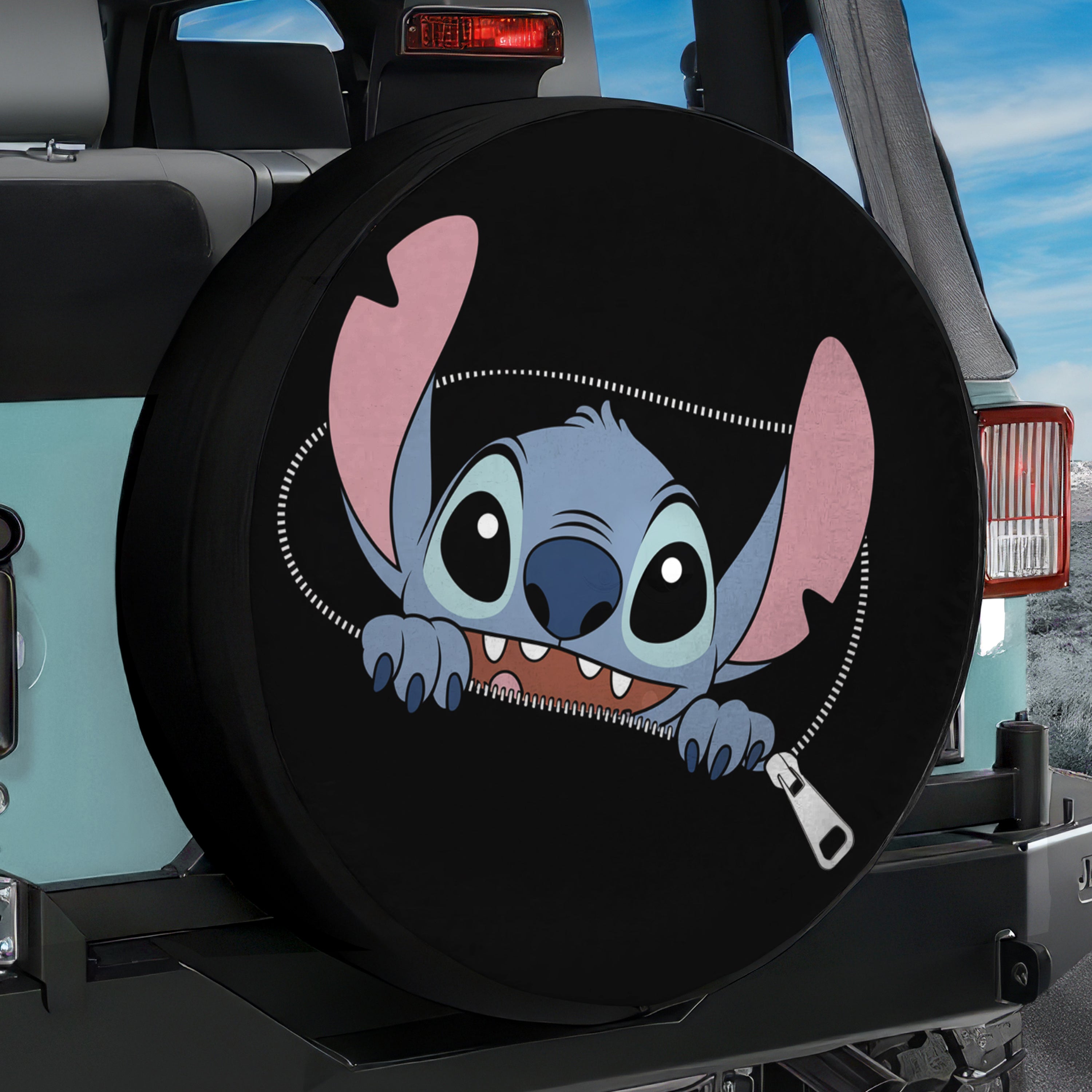 Stitch Unzipped Jeep Car Spare Tire Cover