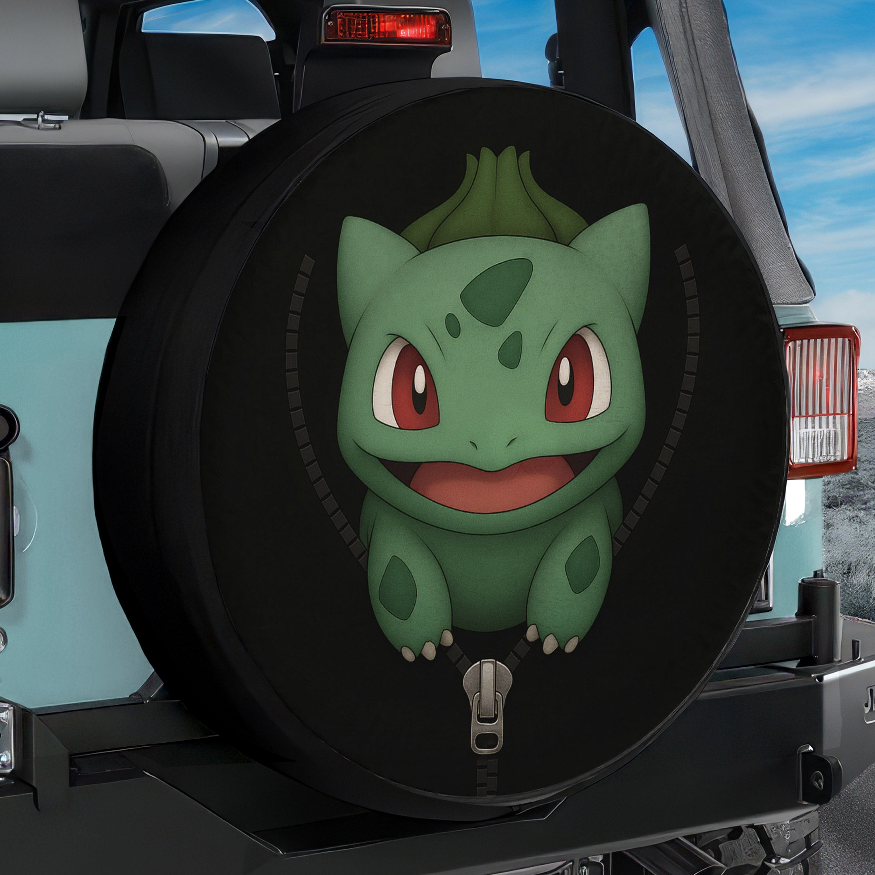 Bulbasaur Pokemon Zipper Jeep Car Spare Tire Cover