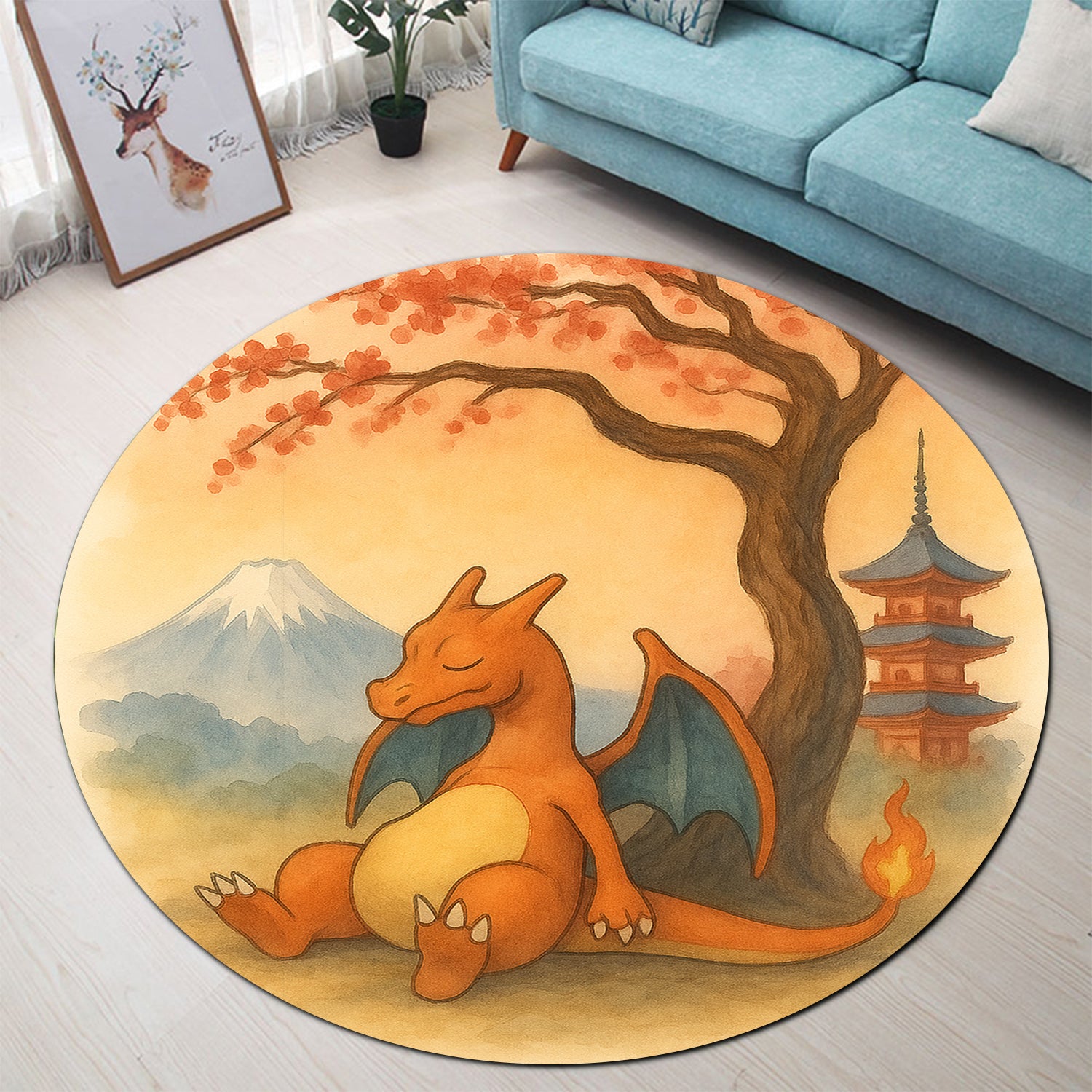 Charizard Japan Autumn Round Rug