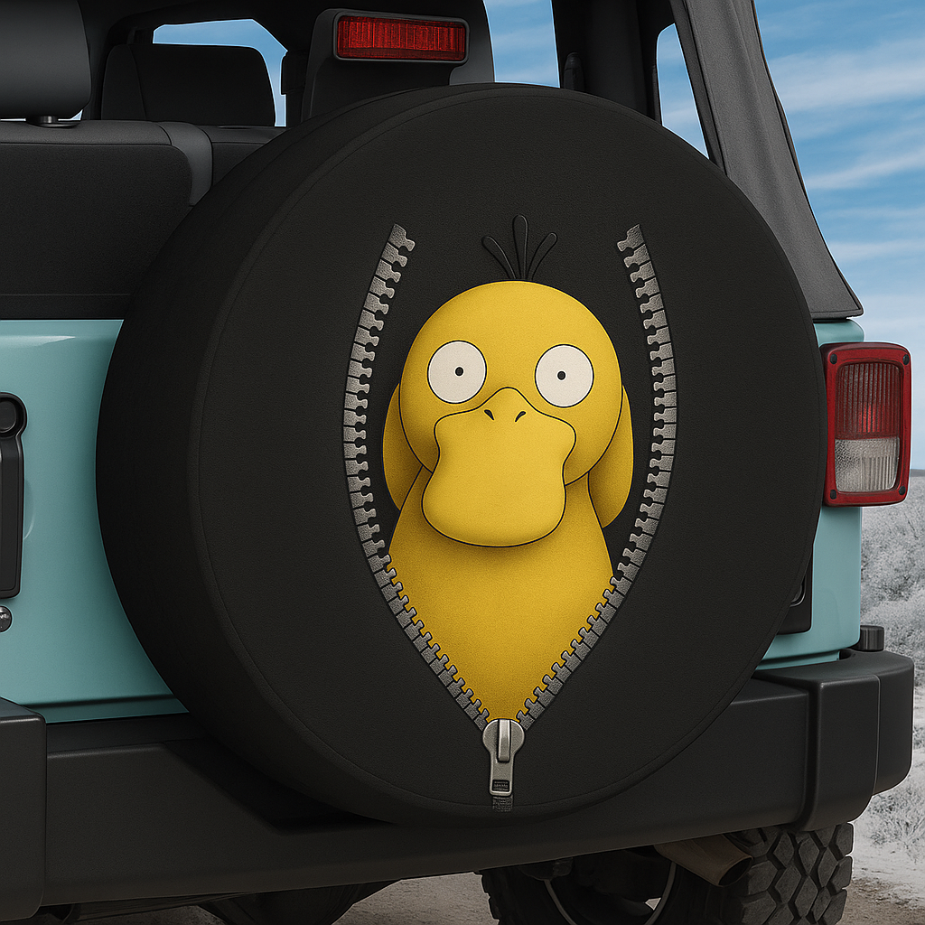 Psyduck Pokemon Zipper Jeep Car Spare Tire Cover