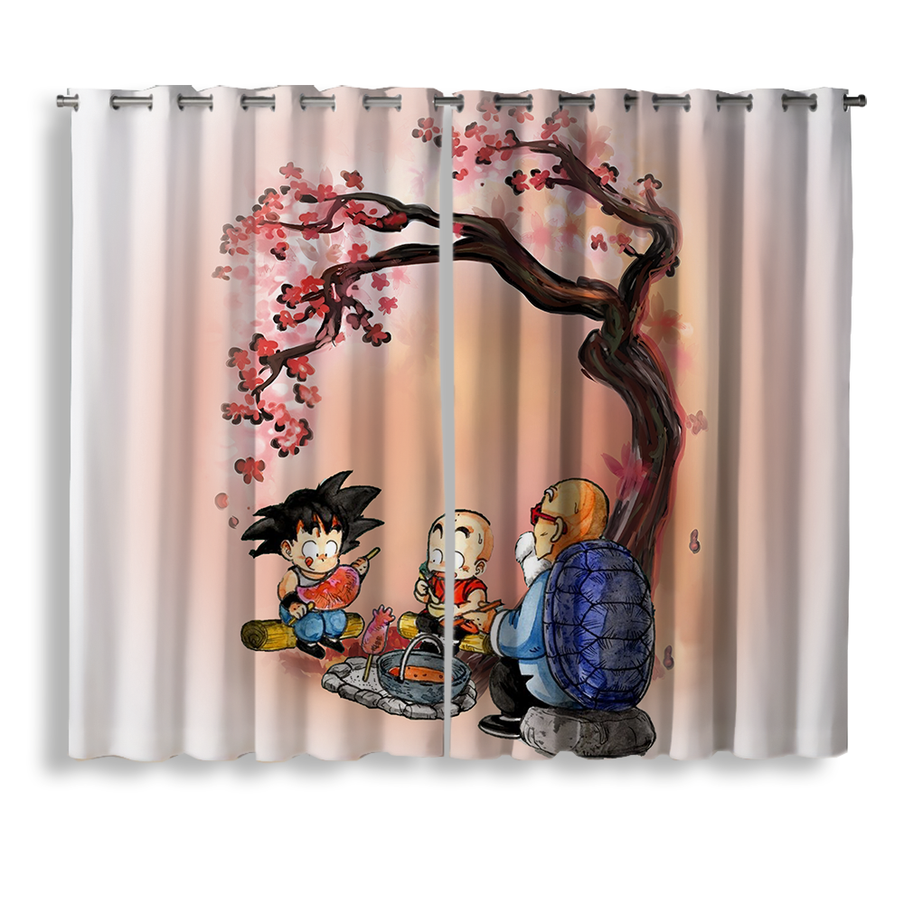 Dragon Ball Goku Krillin Master Roshi Anime Funny Cherry Blossom Windo