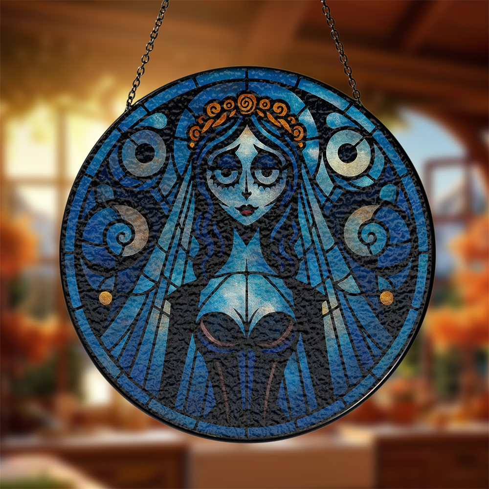 Emily Corpse Bride Stained Glass Window Hanging Panel Suncatcher
