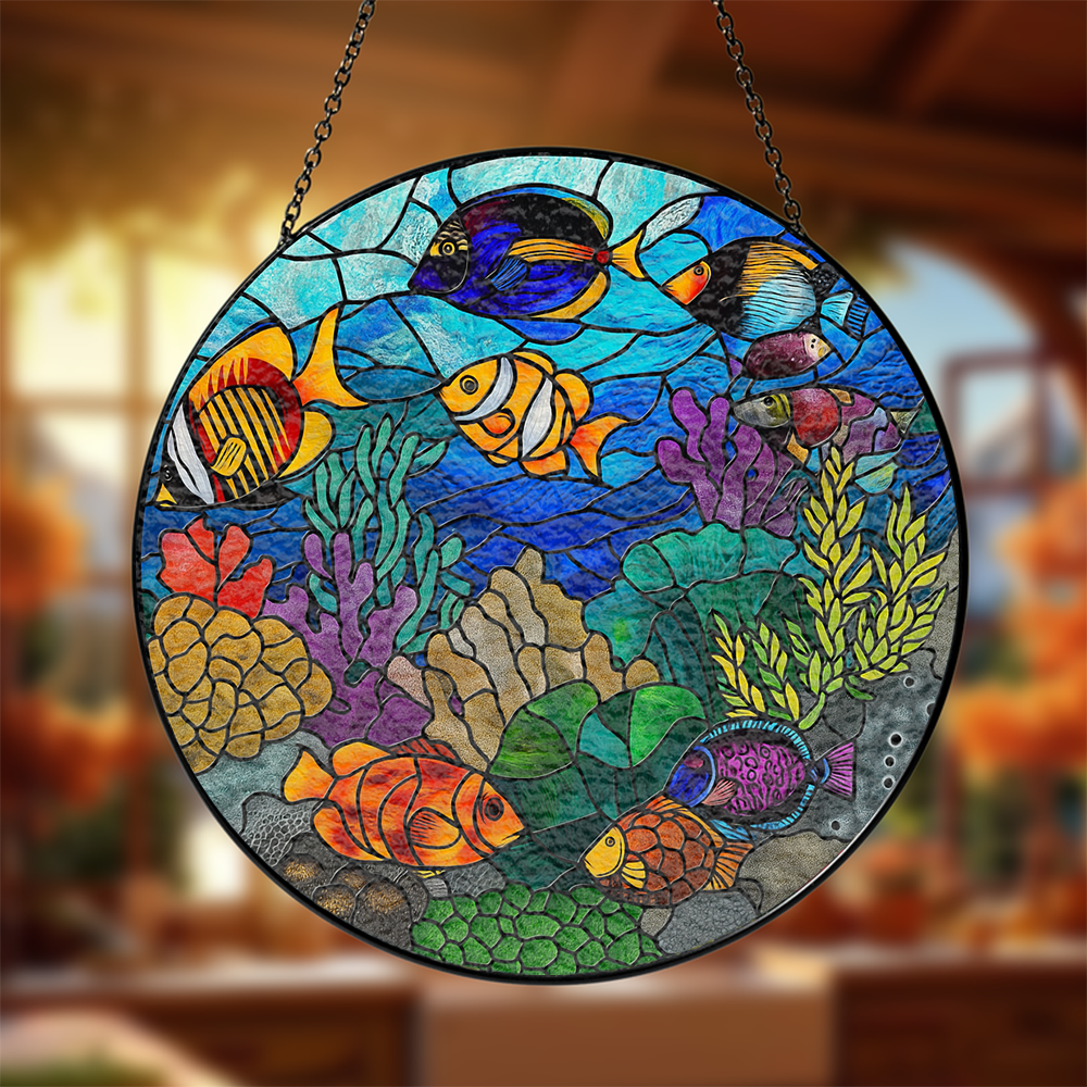Nemo Deep Sea Corals Stained Glass Suncatcher