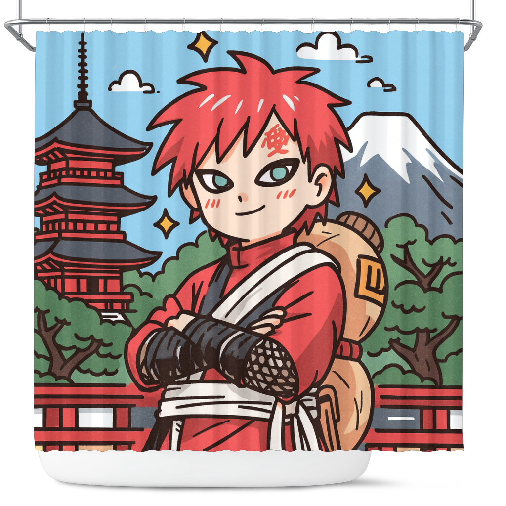 Gaara Naruto Japan Ink Style Shower Curtain