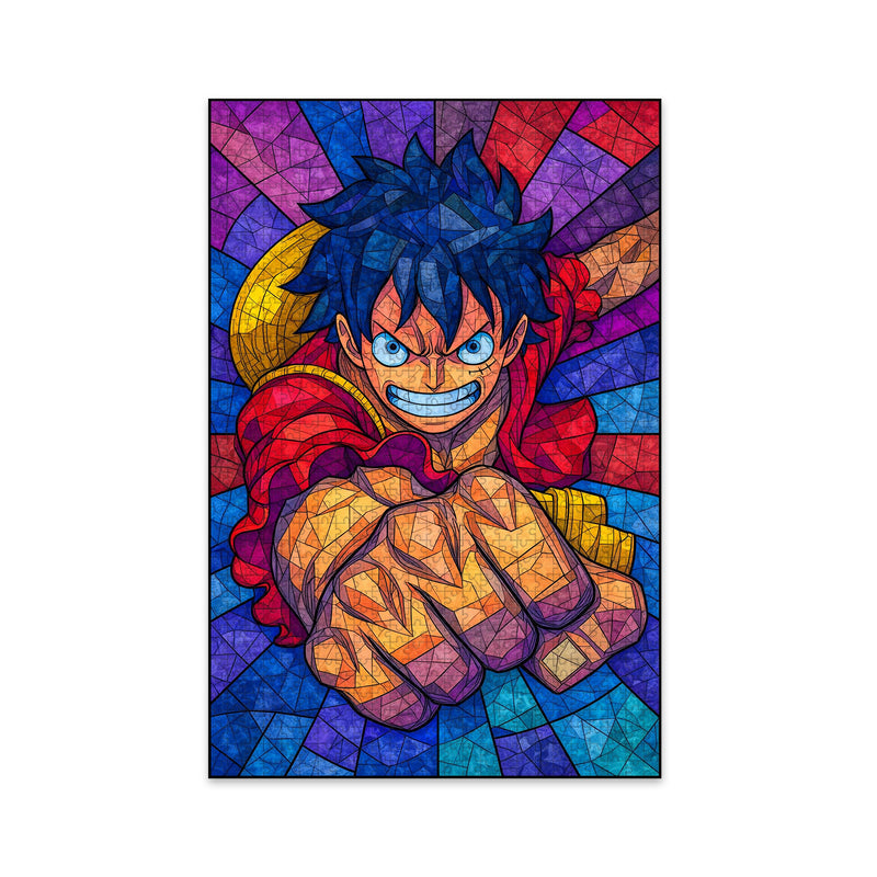 Luffy One Piece Stained Glass Jigsaw Puzzle