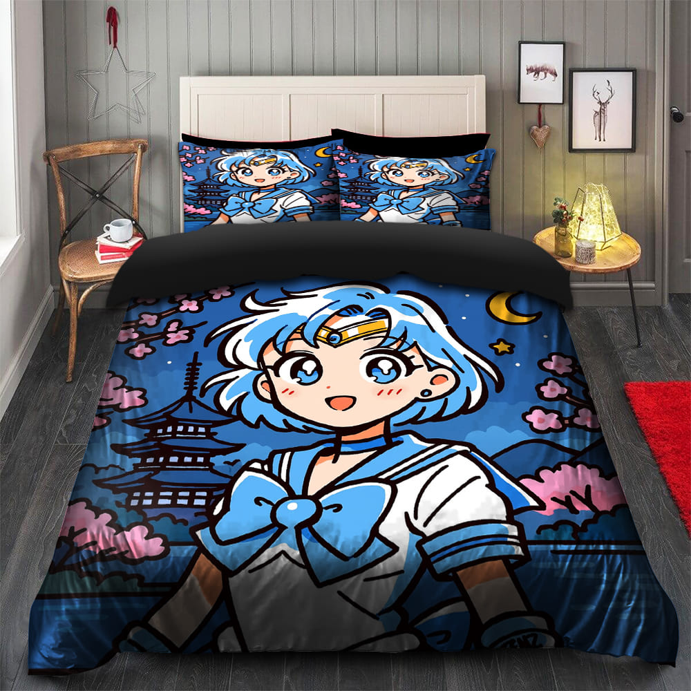 Mercury Sailor Moon Japan Ink Style Bedding Set