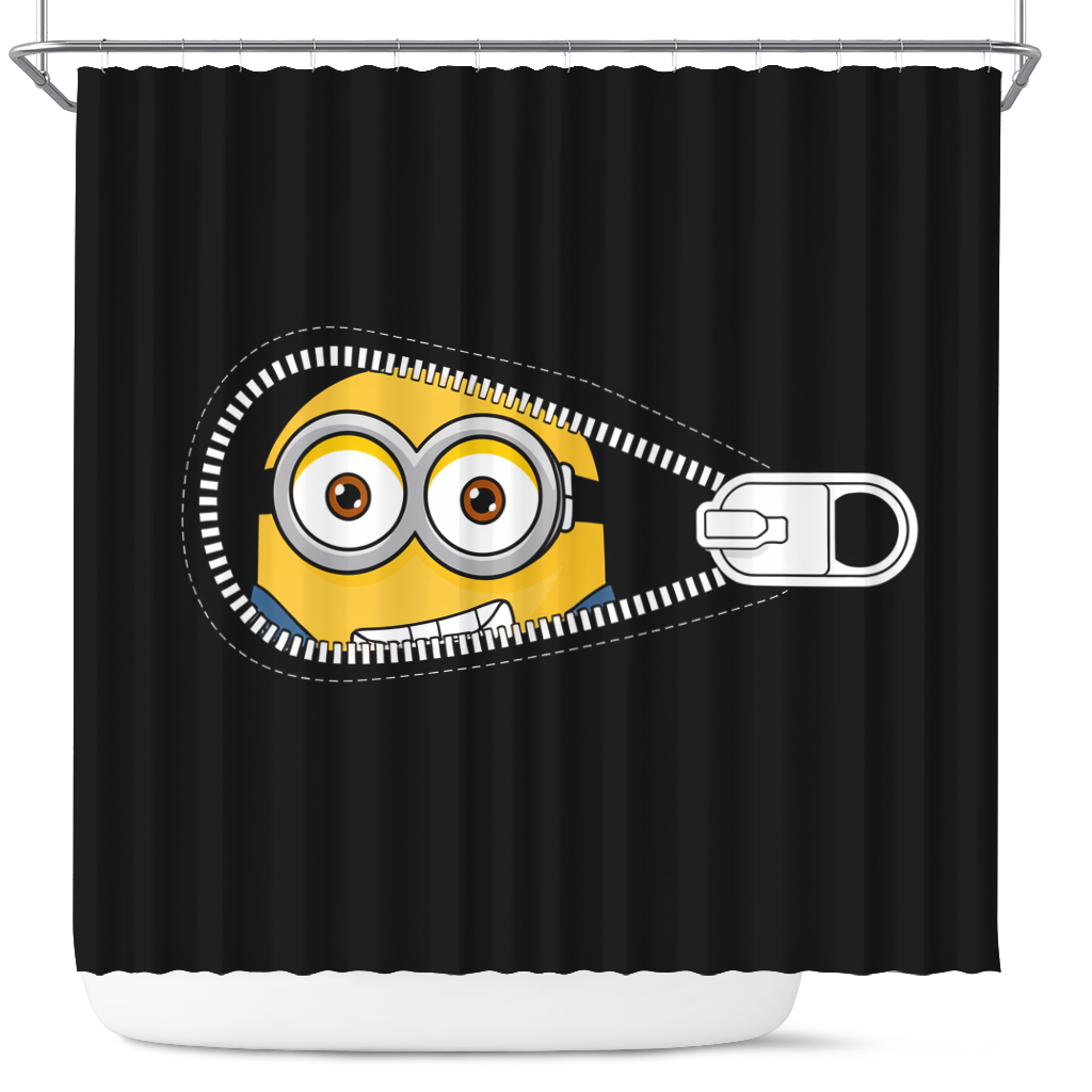 Funny Minion Zipper Shower Curtain