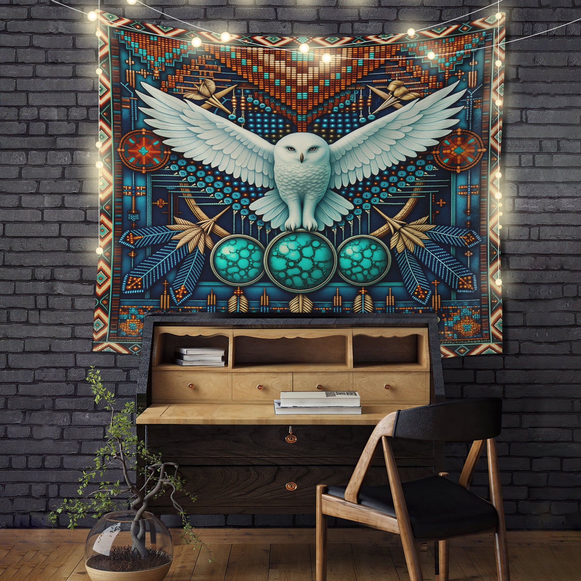 Owl Native American Tapestry