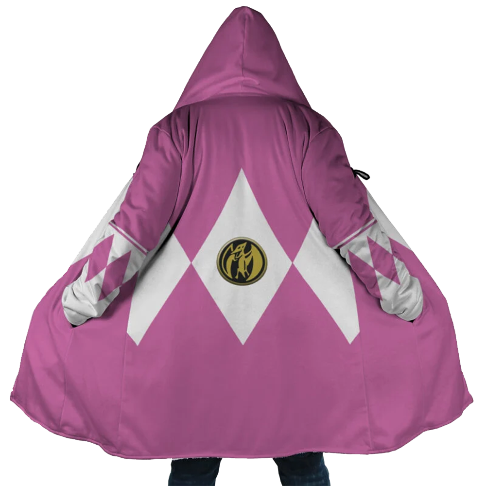Pink Ranger Mighty Morphin Power Rangers Hooded Fleece Cloak Coat
