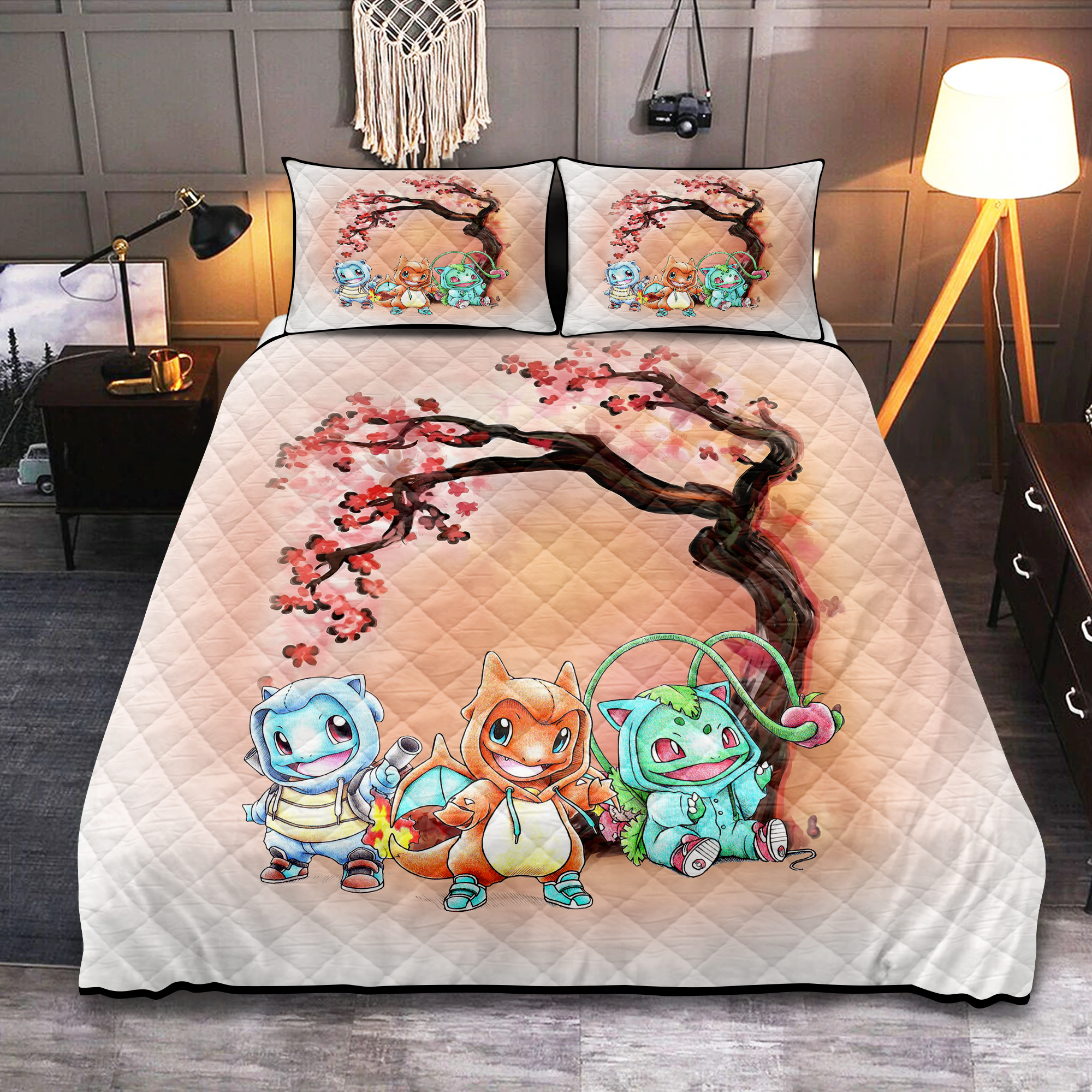 Pokemon Gen 1 Bulbasaur Charmander Squirtle Japan Style Cherry Blossom