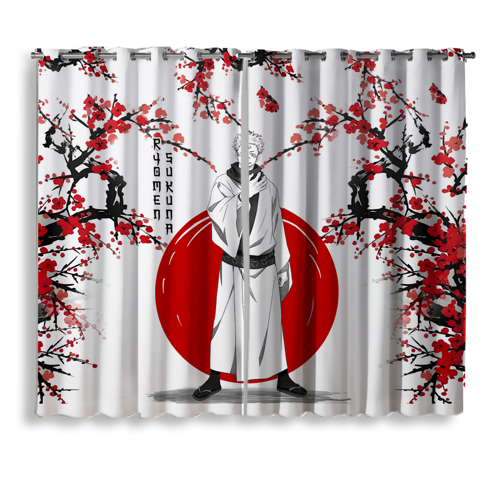 Ryomen Sukuna Jujutsu Kaisen Anime Japan Style Window Curtain