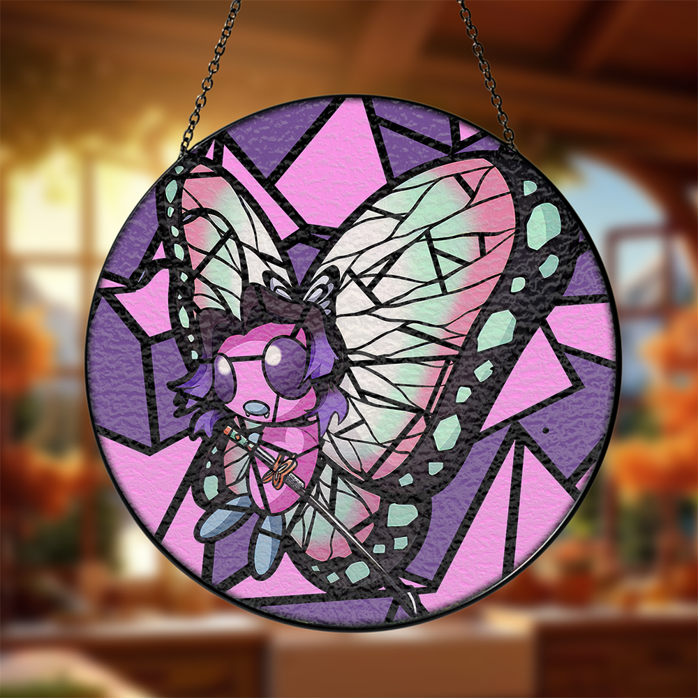 Shinobu Butterfree Pokemon Stained Glass Suncatcher