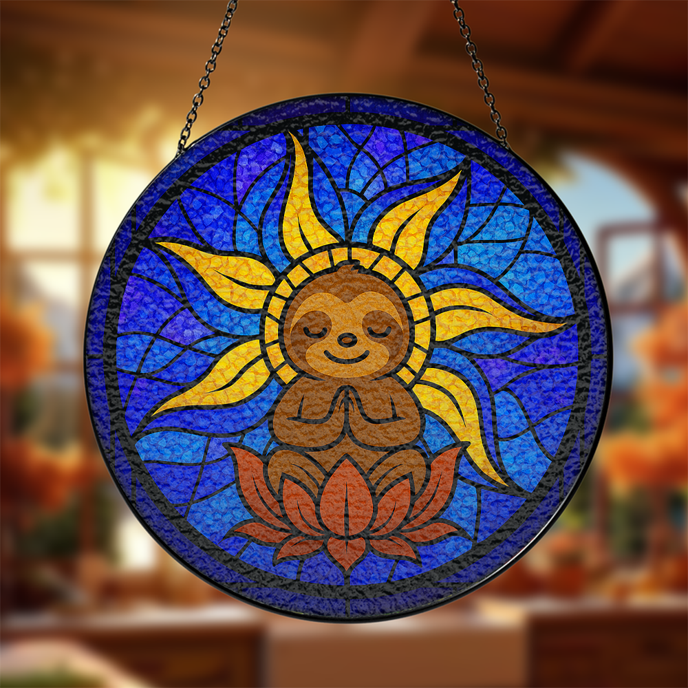 Sloth Stained Glass Suncatcher