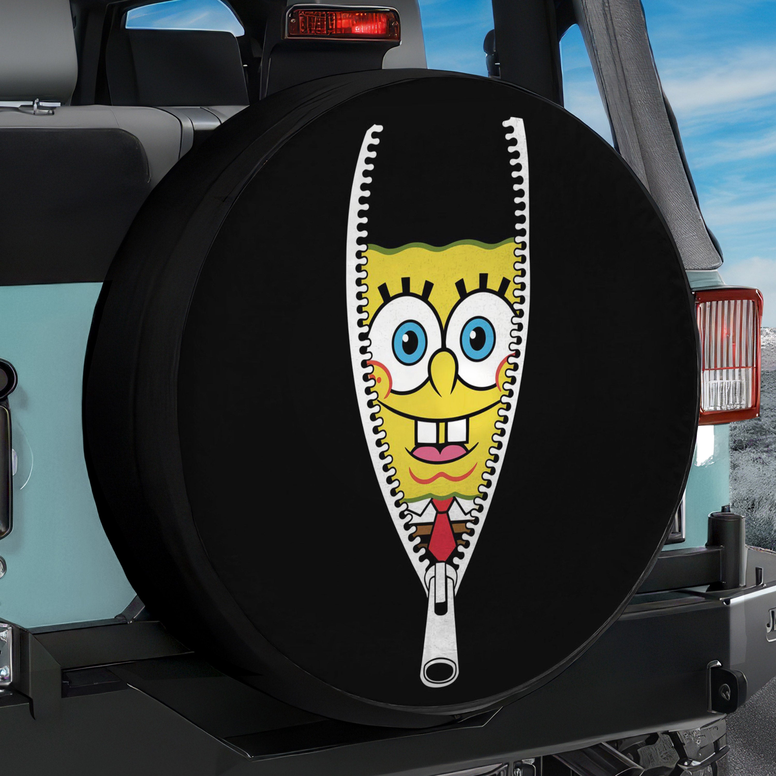SpongeBob Unzipped Jeep Car Spare Tire Cover