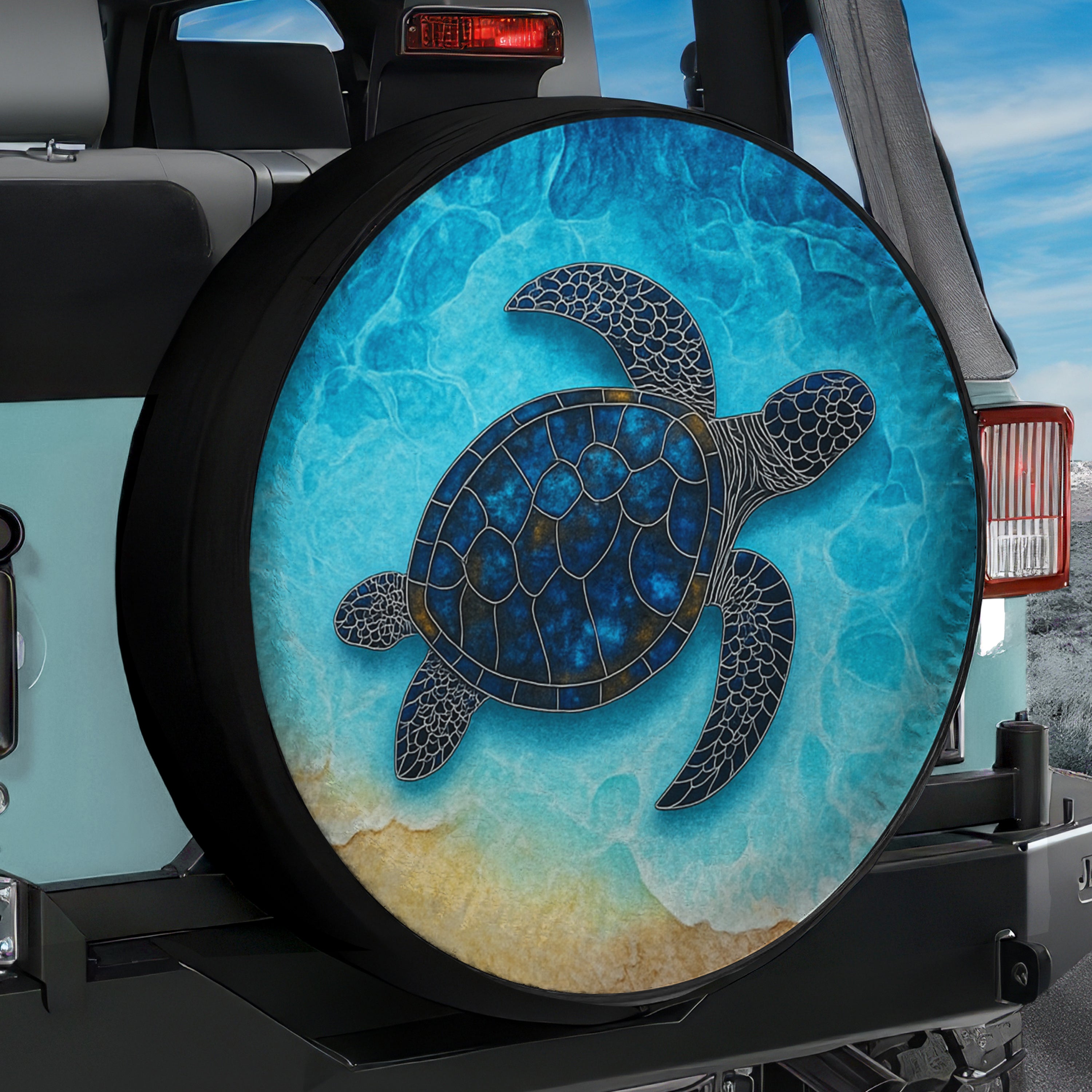 Summer Sea Turtles Jeep Car Spare Tire Cover