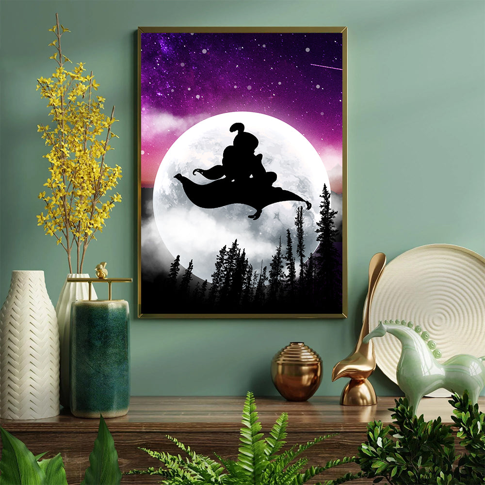 Aladin Moon Night Background - Living Room - Canvas Wall Art - Print