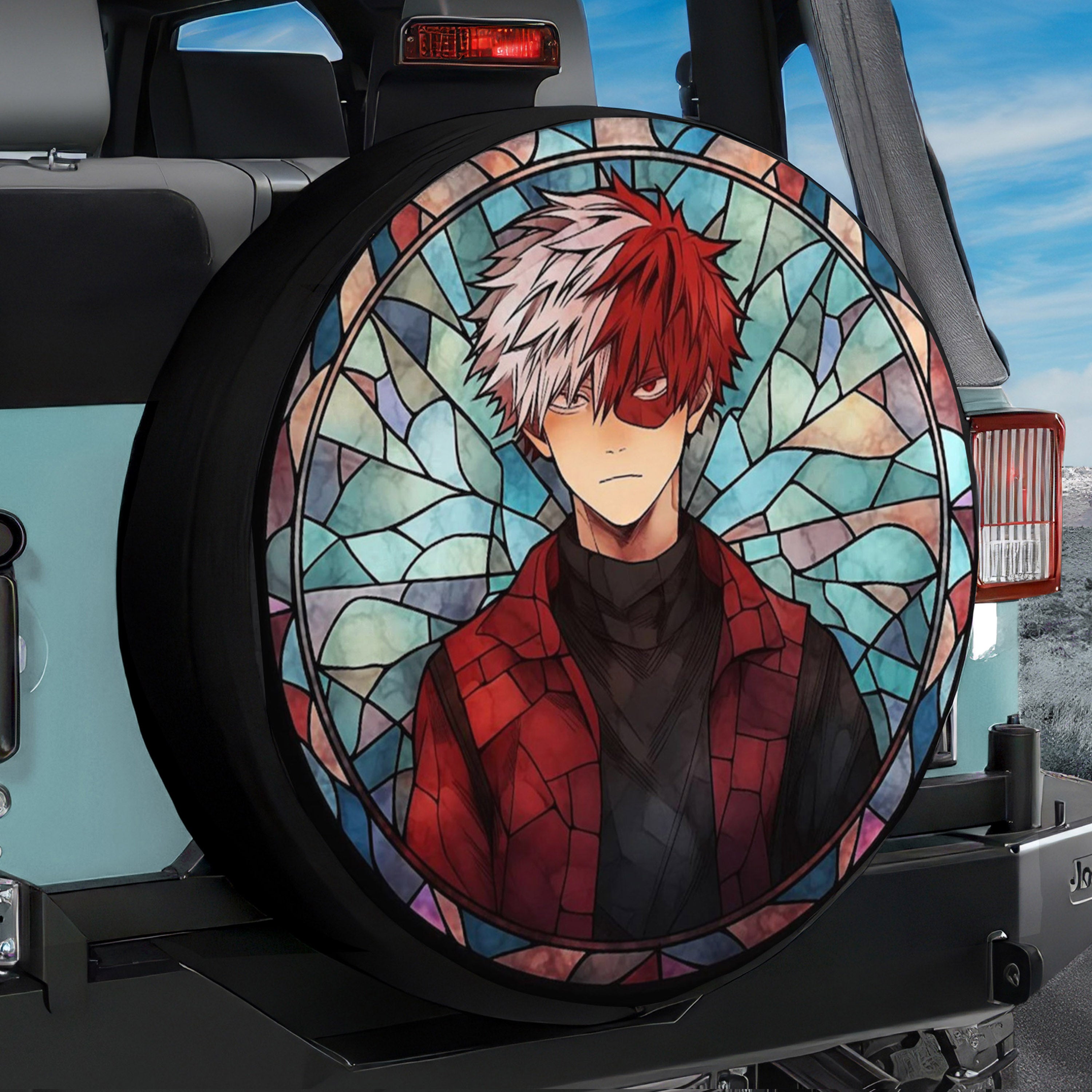 Shoto Todoroki My Hero Academia Japan Anime Stained Glass Jeep Car Spa