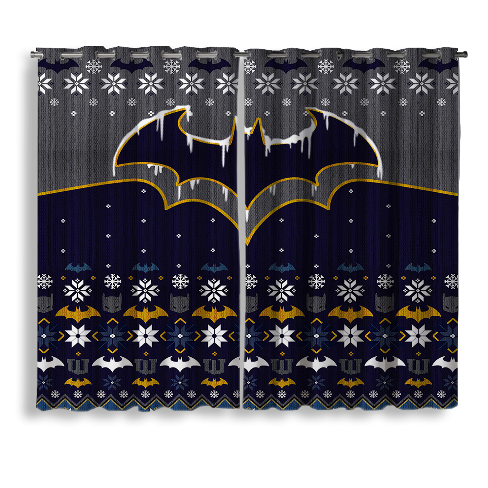 Batman Winter Christmas Window Curtain