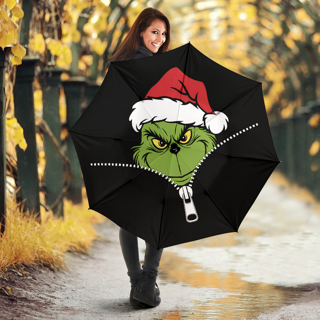 Grinch Christmas Noel Unzipped Umbrella