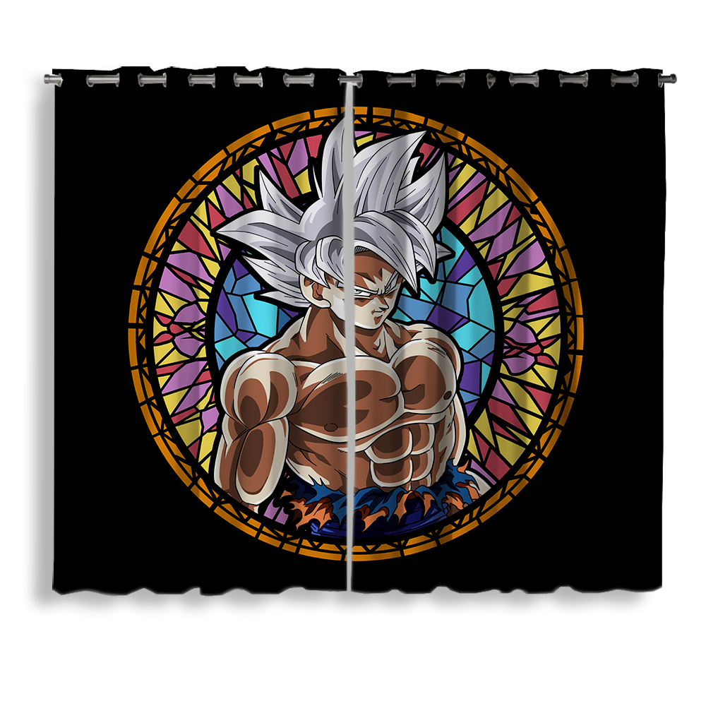 Goku Ultra Instinct Stained Glass Window Curtain
