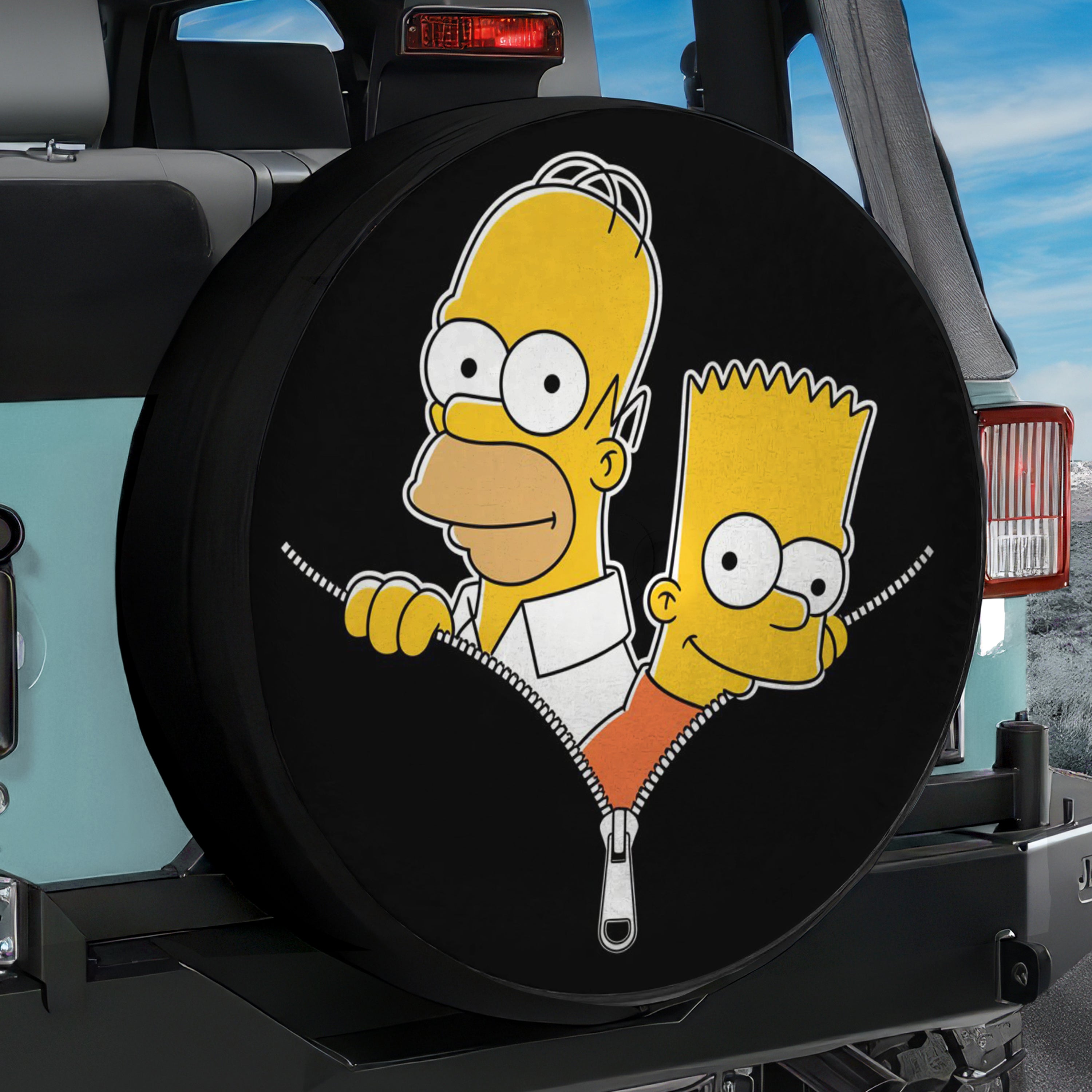 Simpsons Unzipped Jeep Car Spare Tire Cover