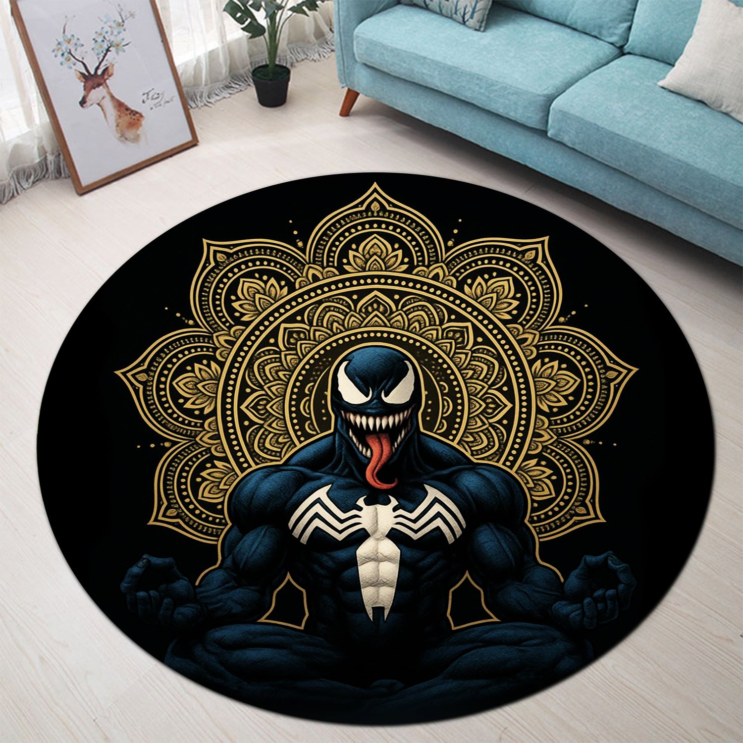 Venom Yoga Meditation Round Rug
