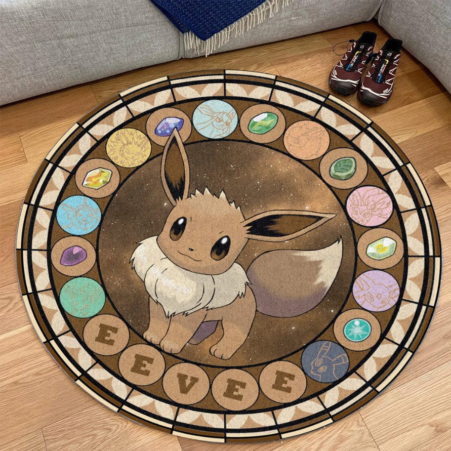 Pokemon Eevee Cute Round Rug