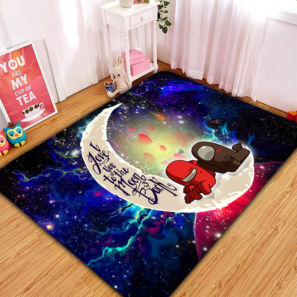 Among Us Couple Love You To The Moon Galaxy Rectangular Area Rug