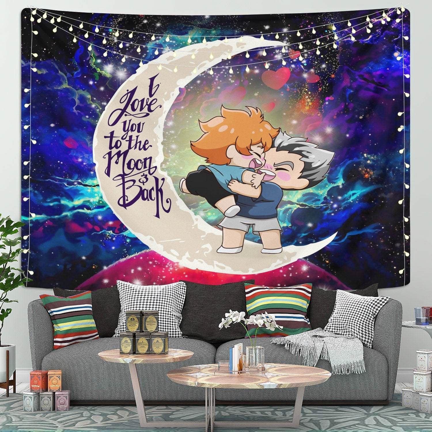Bokuhina Moon And Back Galaxy Tapestry