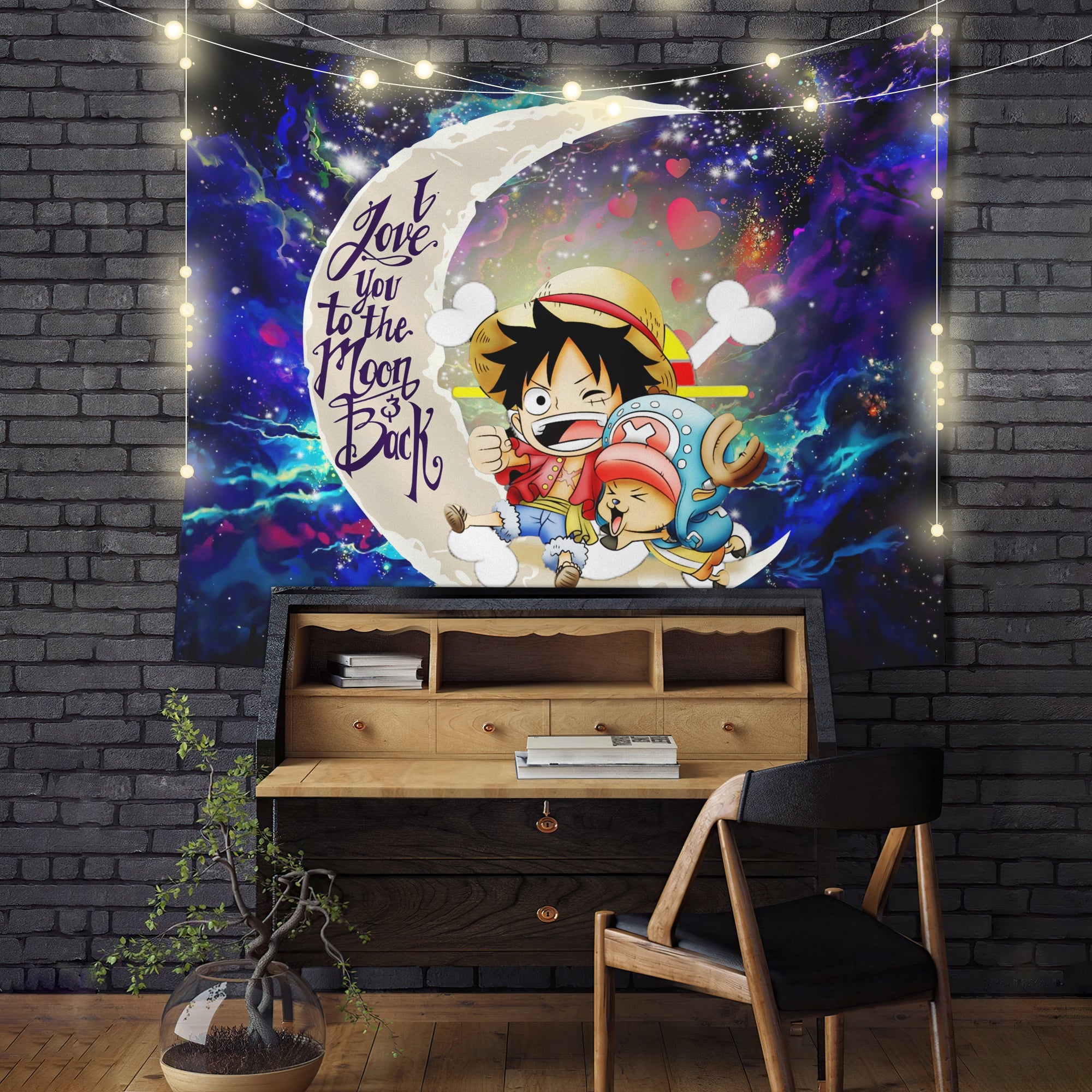 Chibi Luffy And Chopper One Piece Anime Love You To The Moon Galaxy Ta