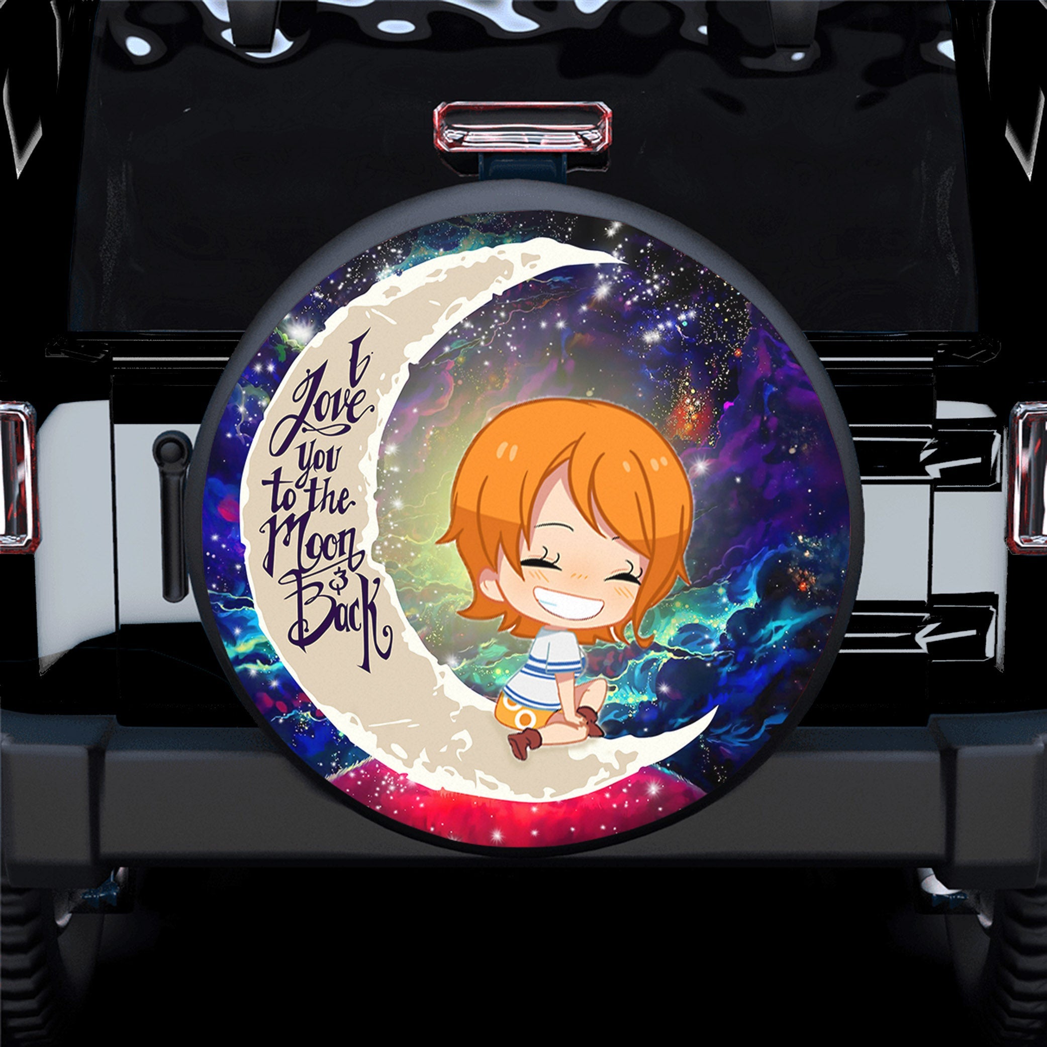 Nami One Piece Love You To The Moon Galaxy Spare Tire Covers Gift For