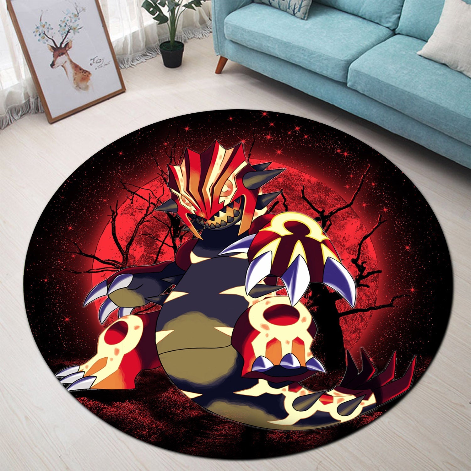 Pokemon Mega Proudon Moonlight Round Rug