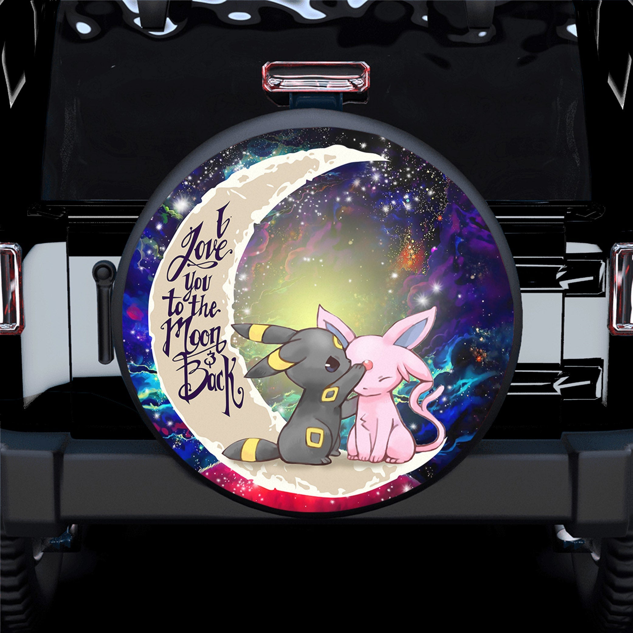 Pokemon Couple Espeon Umbreon Love You To The Moon Galaxy Spare Tire C