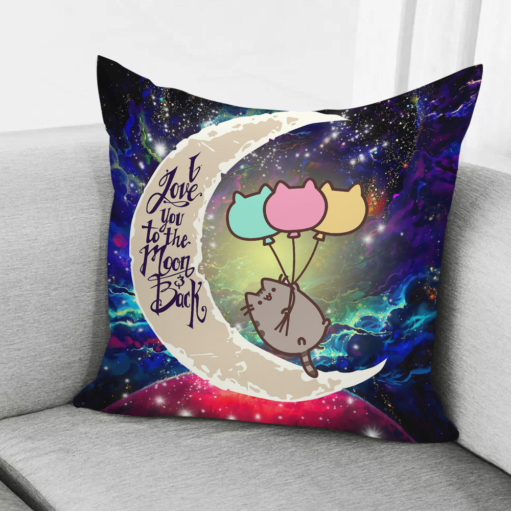 Pusheen Cat Love You To The Moon Galaxy Pillowcase Room Decor