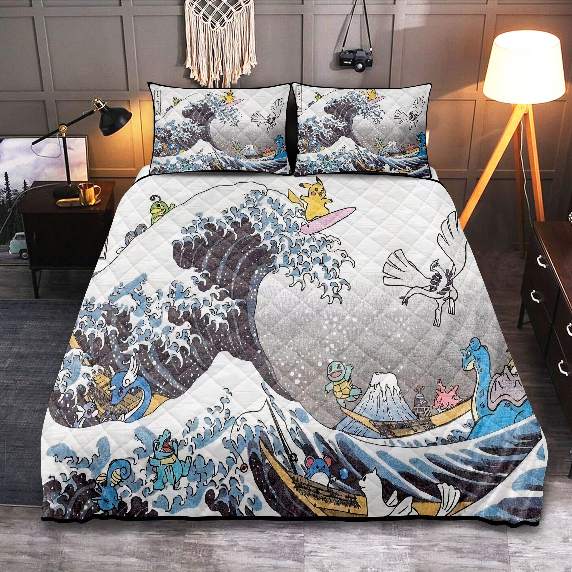 The Great Wave Pokemon Quilt Bed Sets