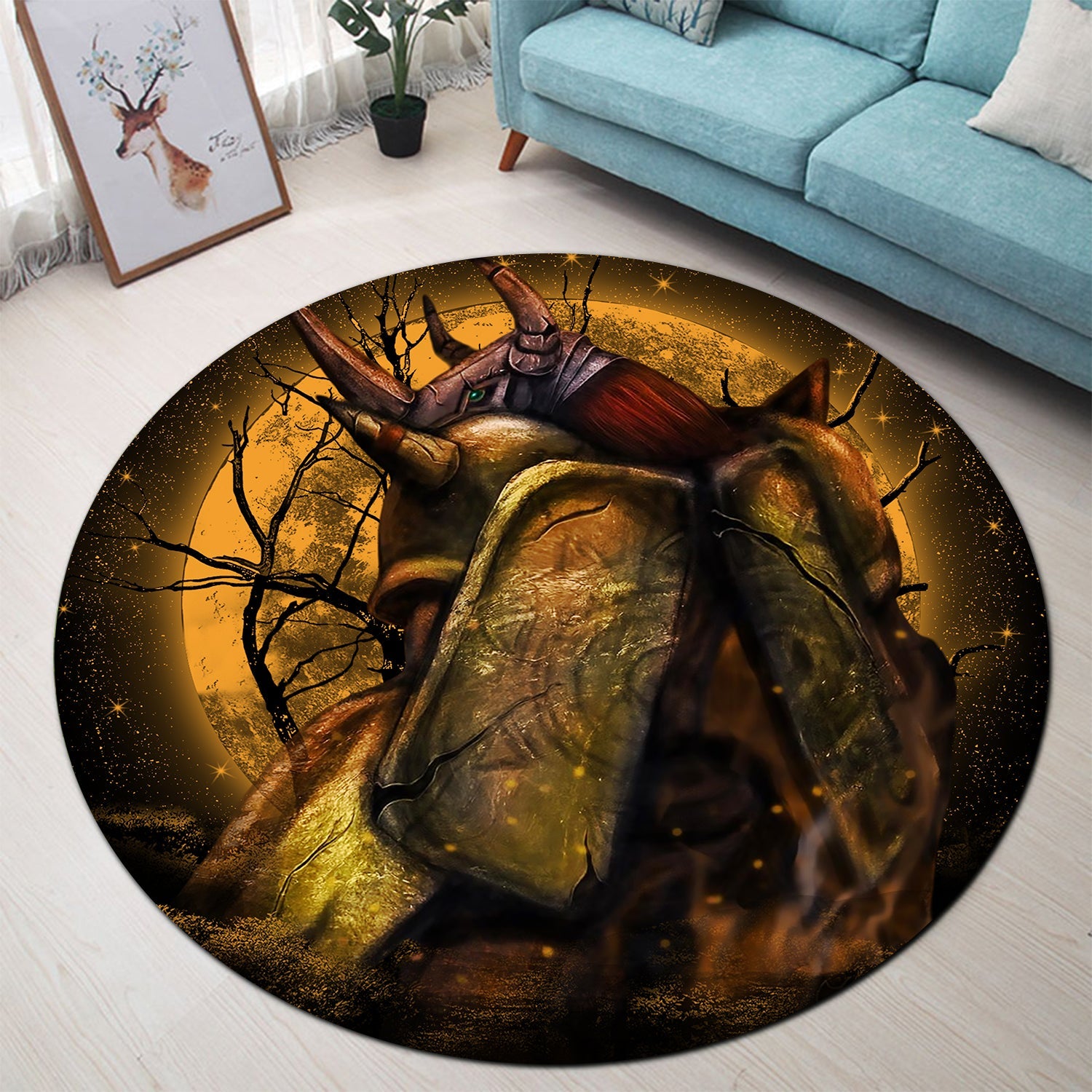 Wargreymon Digimon Moonlight Round Rug