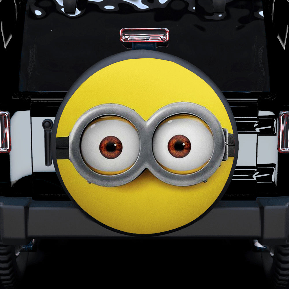 Minion Eyes Cartoon Car Spare Tire Cover